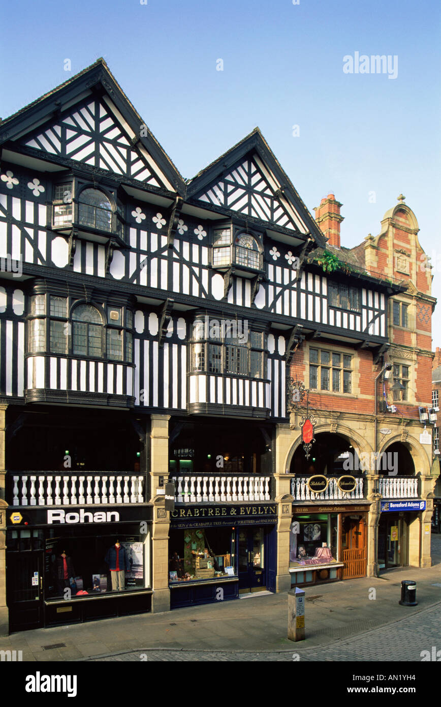 England, Chester, The Rows or Tudor Style Shopping Street Stock Photo ...