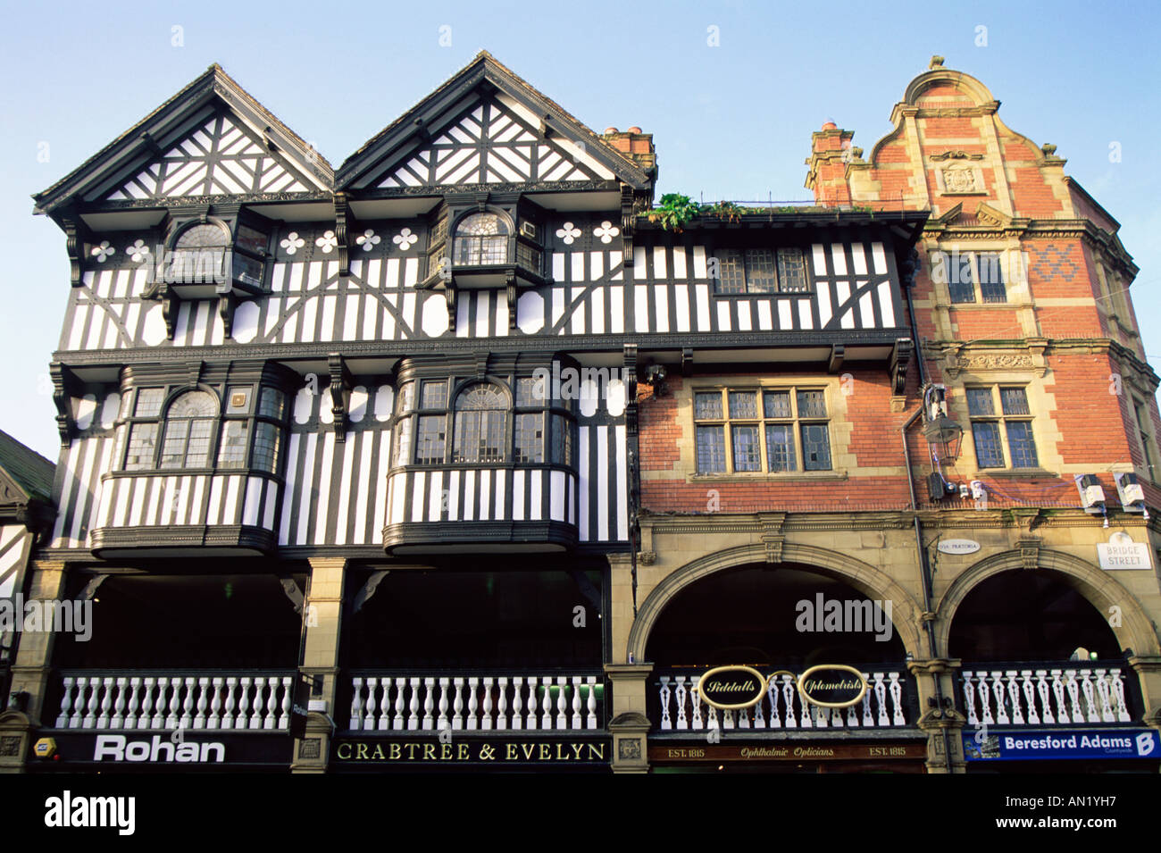 England, Chester, The Rows or Tudor Style Shopping Street Stock Photo ...