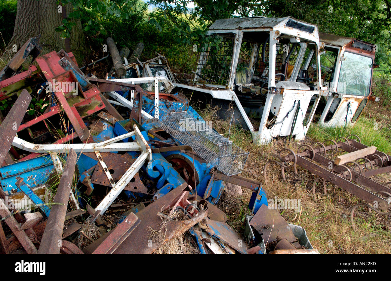 Typical corner of a farm where scrap metal and old machinery is dumped ...