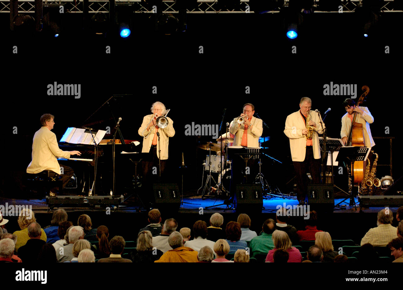 The Keith Little Band performing on stage at the annual Brecon Jazz ...