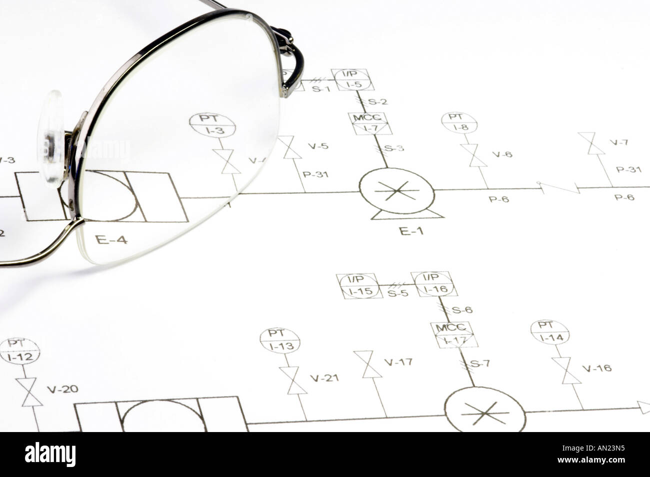 schematic circuit diagram and glasses Stock Photo - Alamy