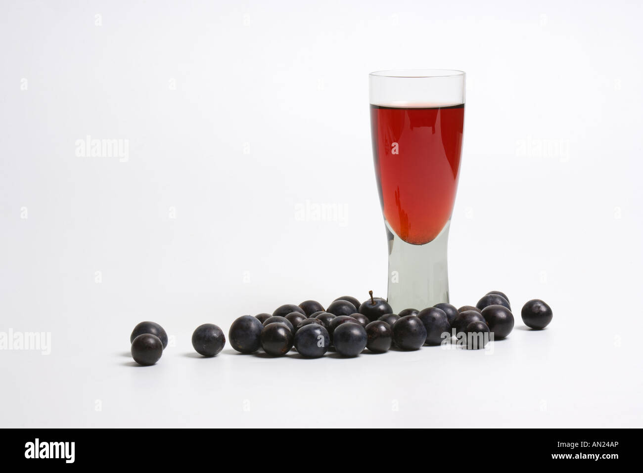 Sloe gin in a glass designed by Per Lutken in the 1960s and made by ...