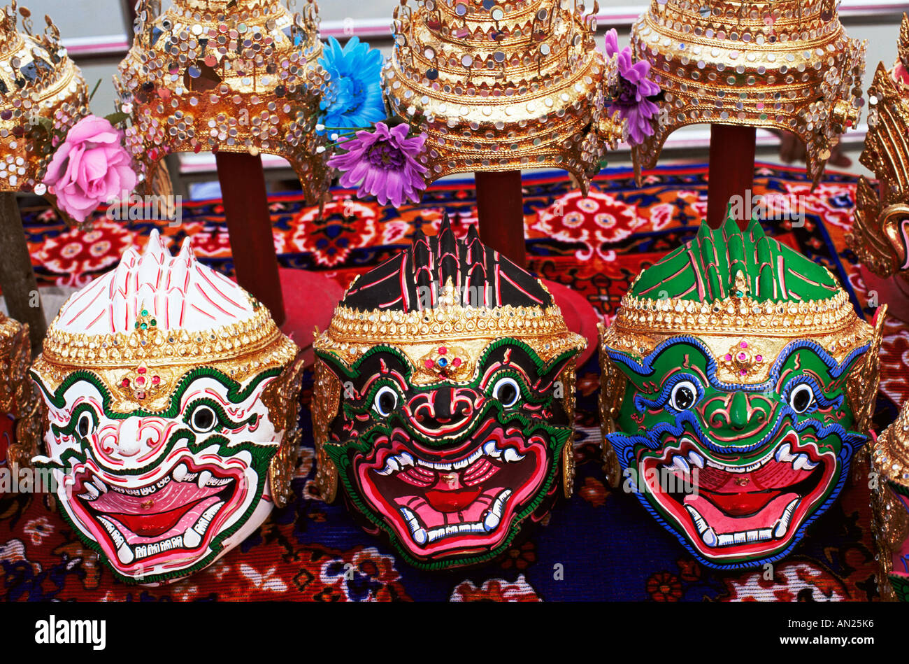 Thailand, Khon Dance Masks Stock Photo - Alamy