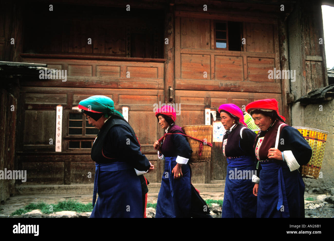 Dai woman wearing their traditional head dress in Zhongdian County ...