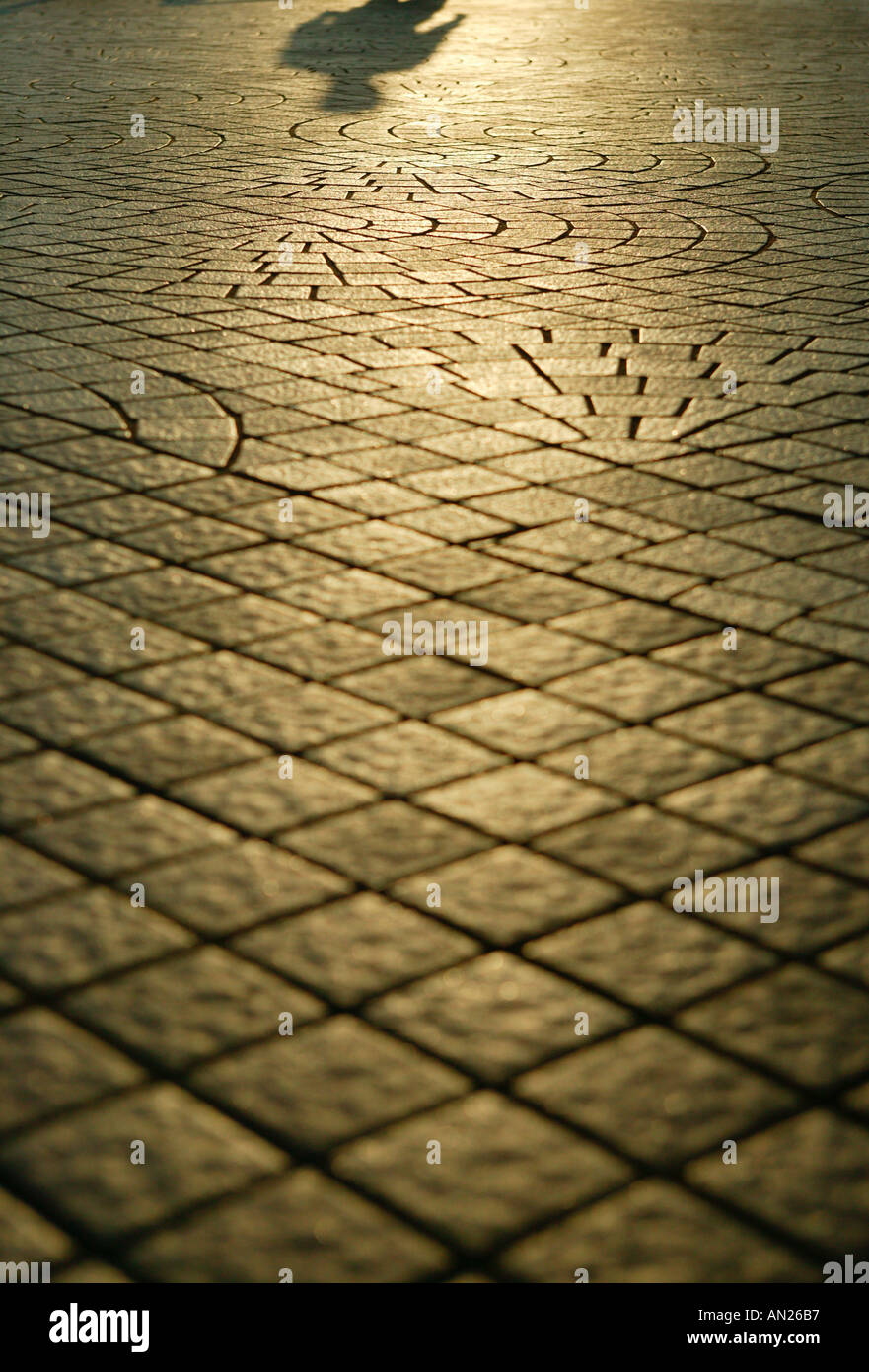 Shadow cast on pavement in Beijing Peoples Republic of China Stock ...