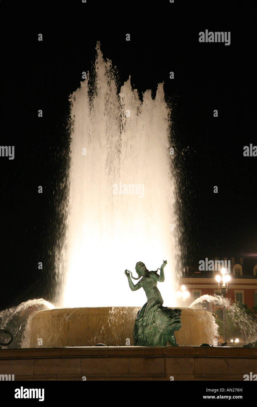 Nice Fountain at Night Stock Photo - Alamy