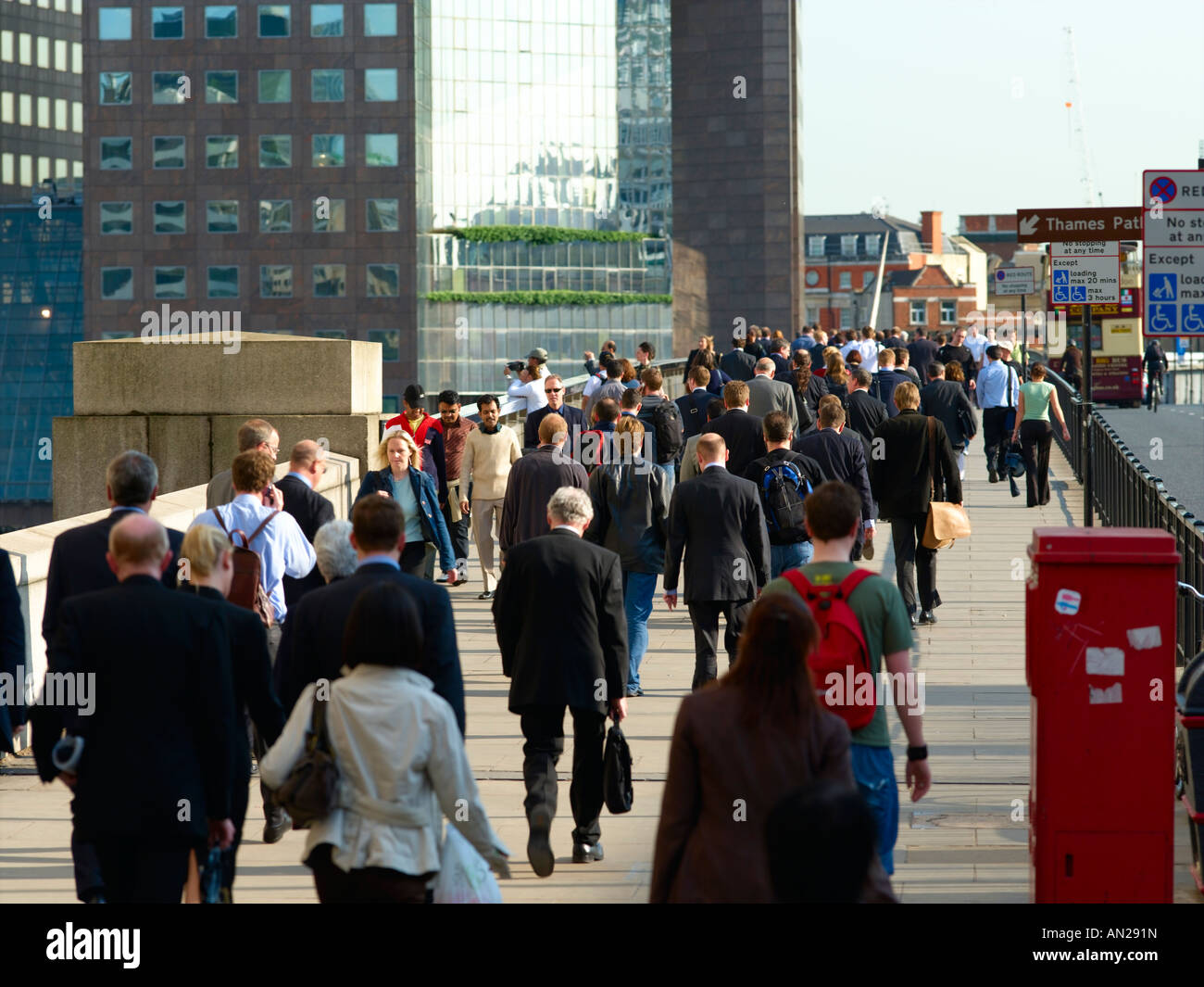 London Bridge Commuters Stock Photo - Alamy