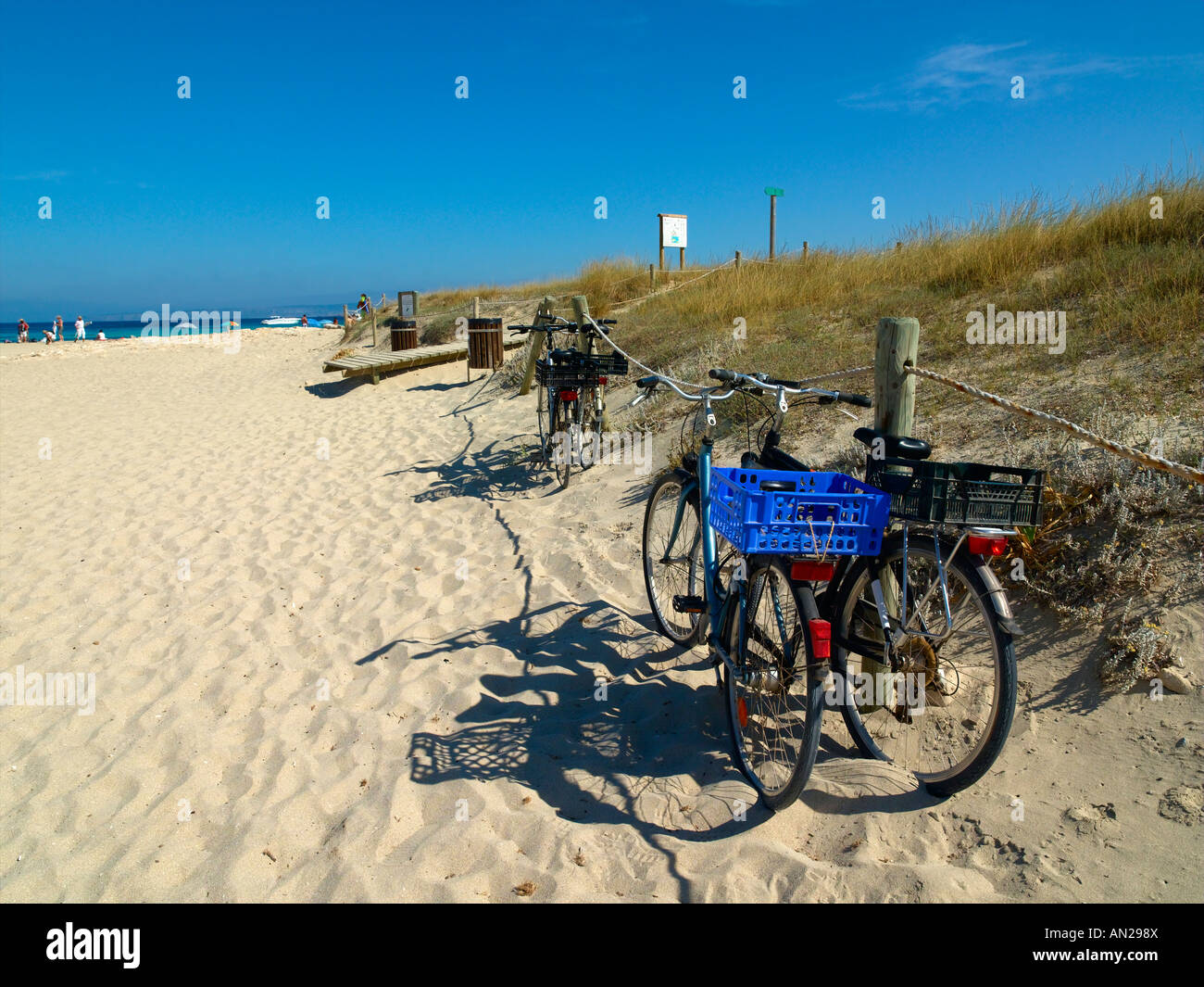 Platja Des Trucadors Hired Bikes, Formentera Stock Photo - Alamy