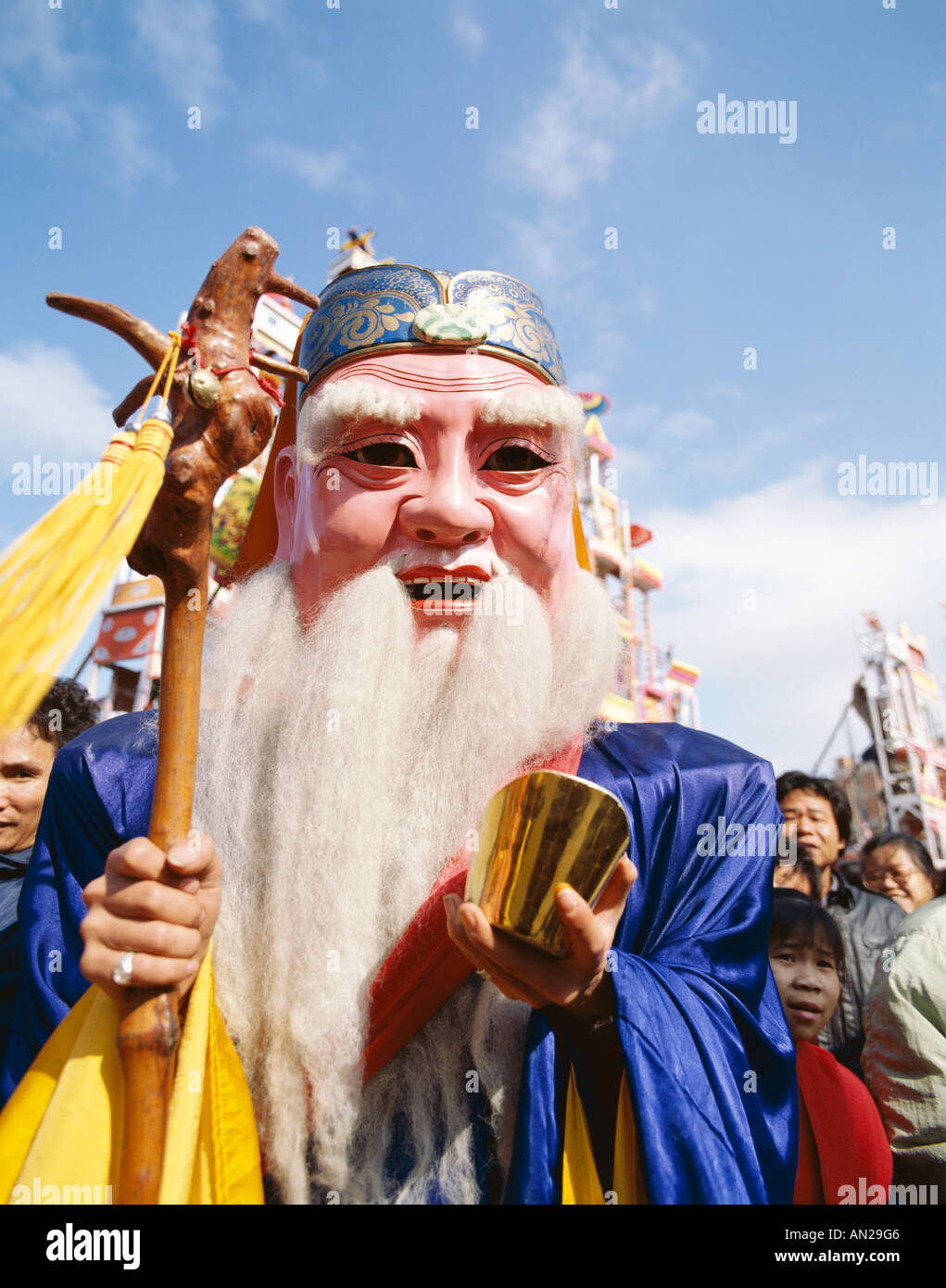 Chinese Lucky God Mask / God of Longevity, Shanghai, China Stock Photo ...
