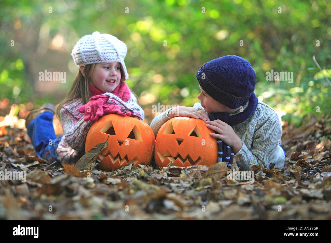 Children At Halloween Stock Photo - Alamy