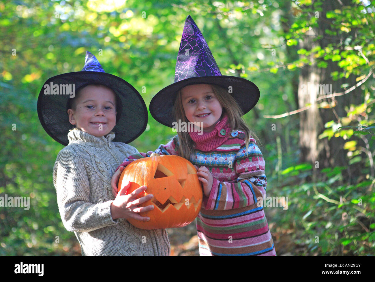 Children At Halloween Stock Photo - Alamy