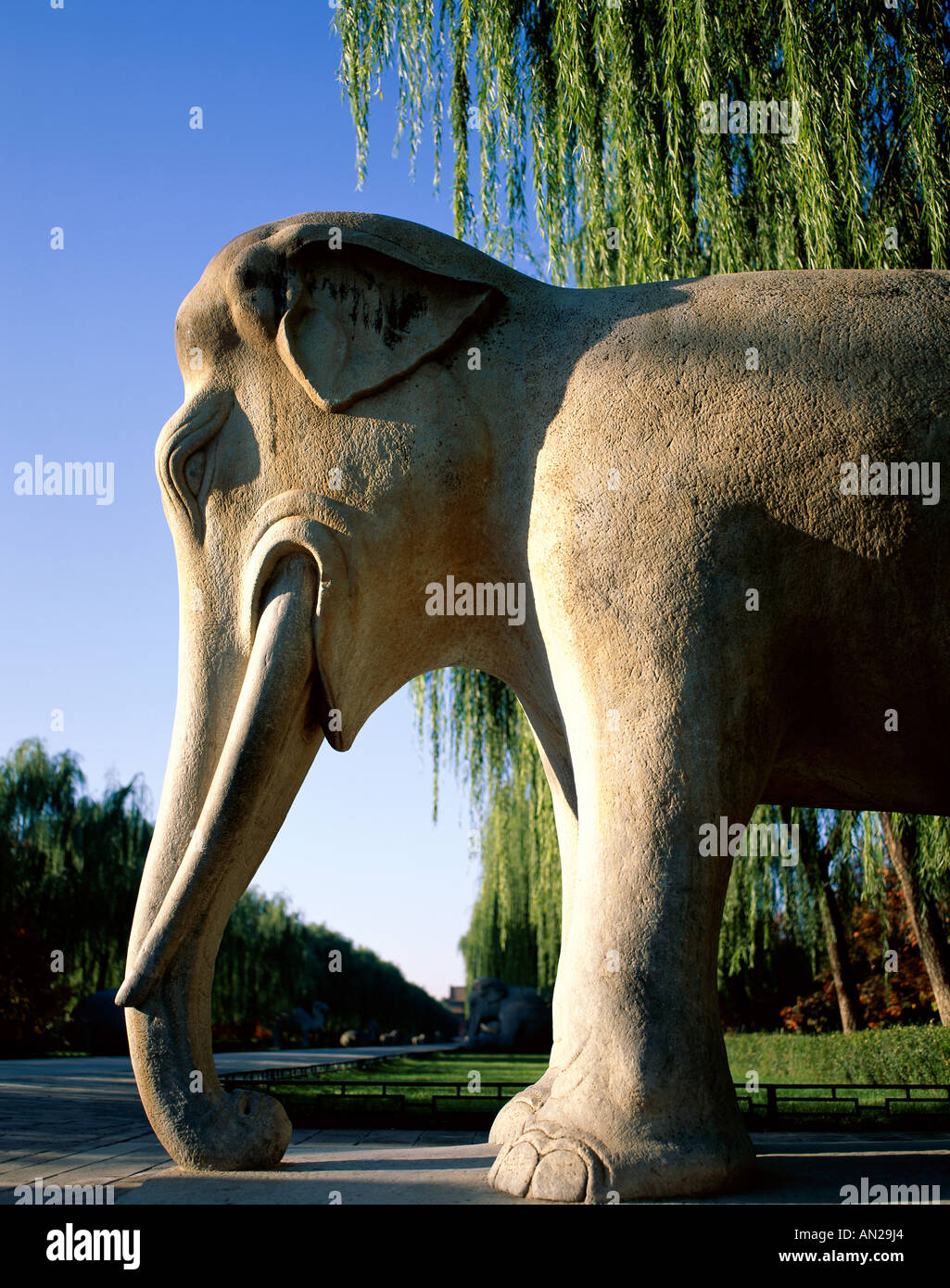 Ming Tombs / Sacred Way / Stone Elephant Statue, Beijing, China Stock ...