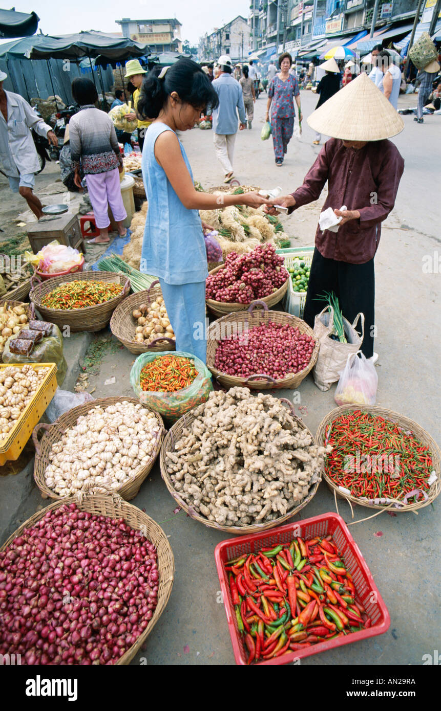 The Market / Local Produce / Chillies / Garlic / Ginger, Cantho, Mekong ...
