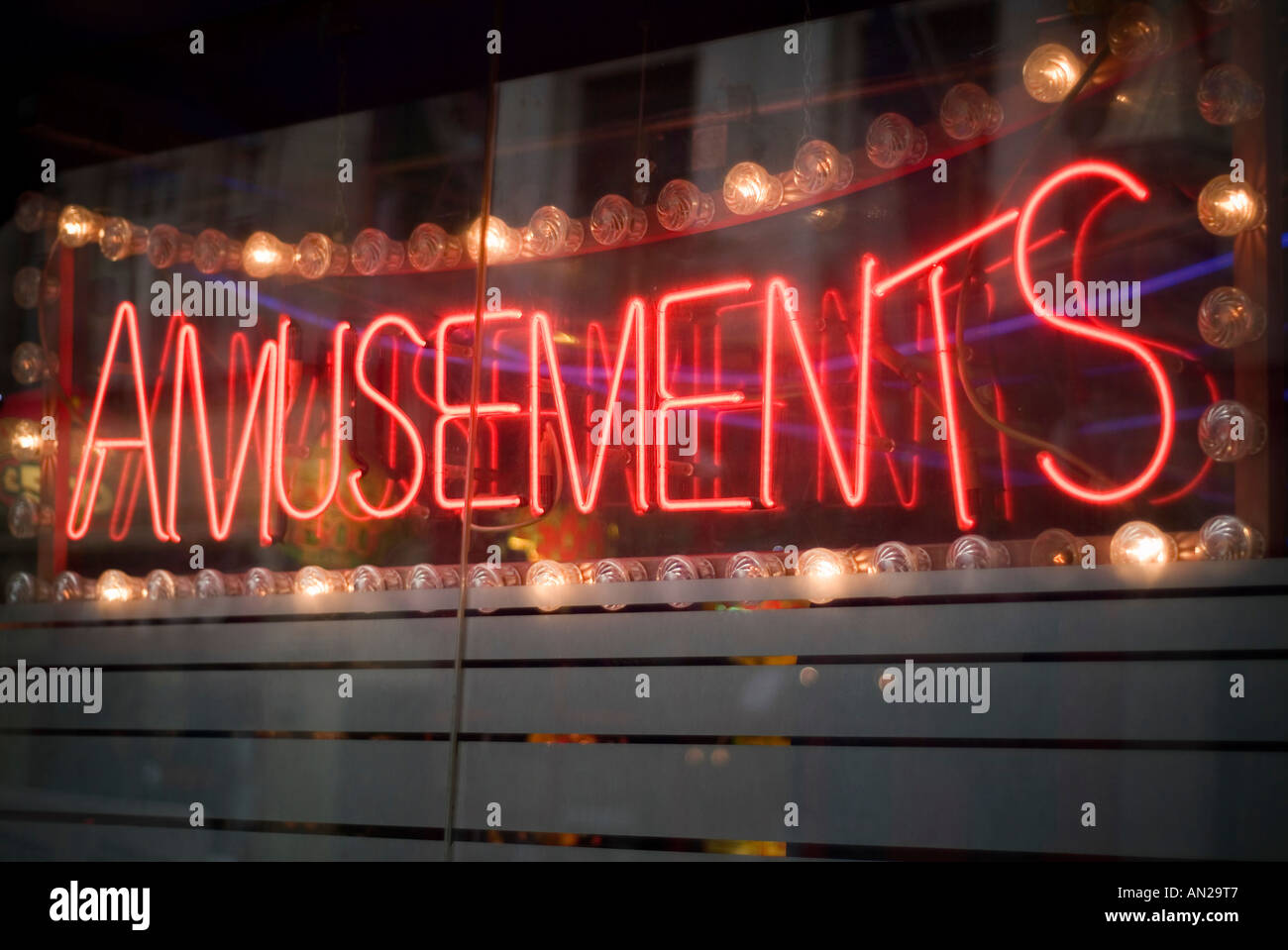 neon sign of amusements arcade,SOHO,LONDON Stock Photo - Alamy