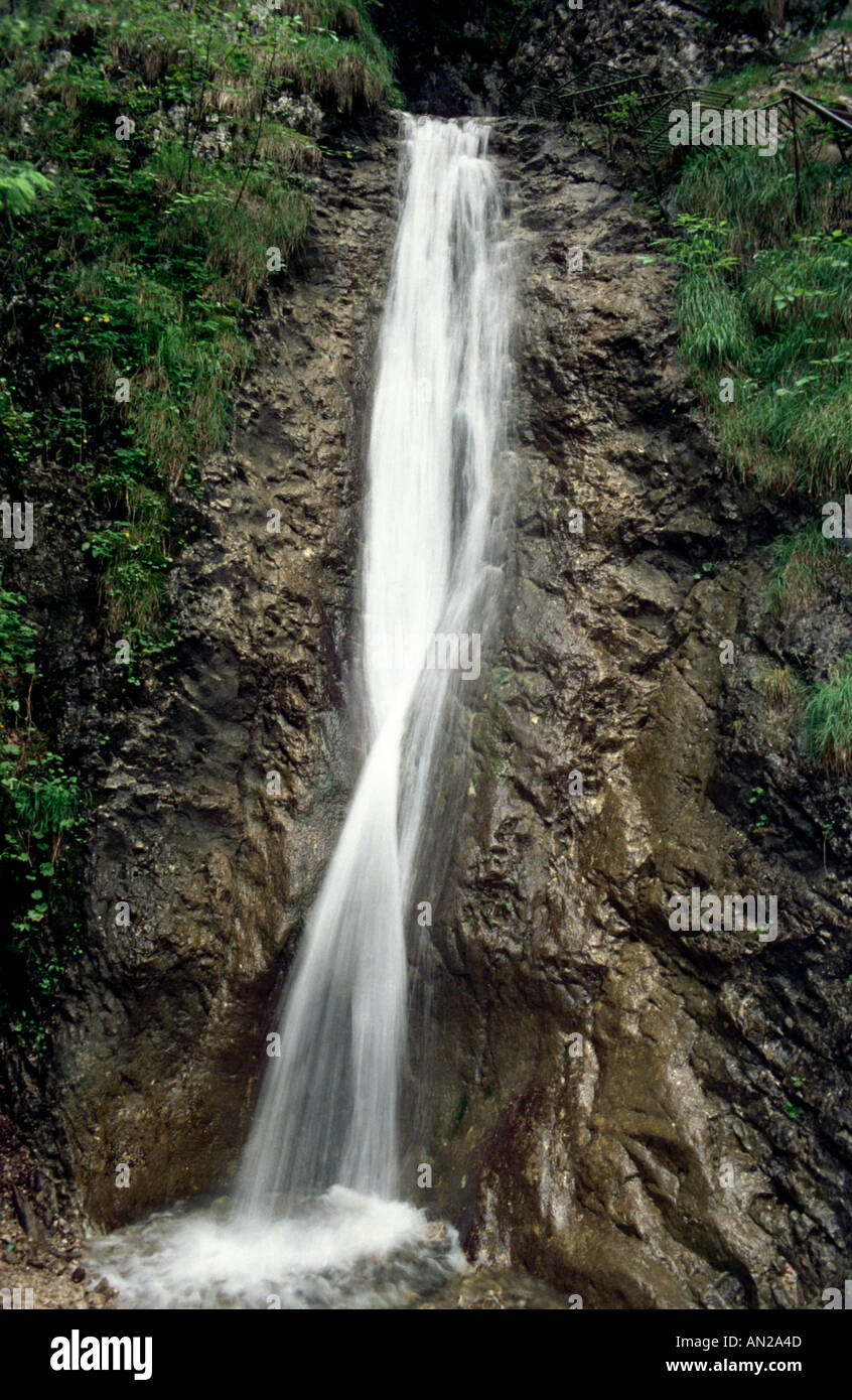 Walking waterfall in slovensky raj national park mountains hi-res stock ...