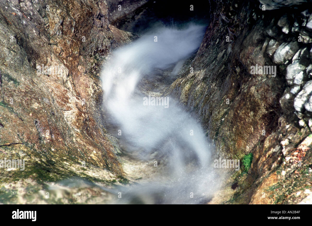 S letter of S waterfall in Slovensky Raj national park, Slovakia Stock ...