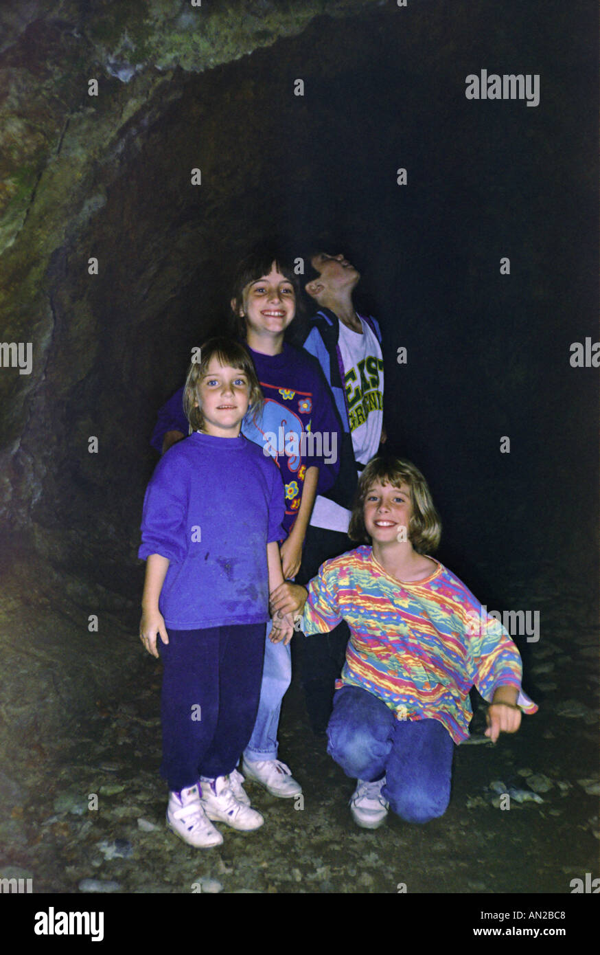 children in cave Gower Stock Photo - Alamy