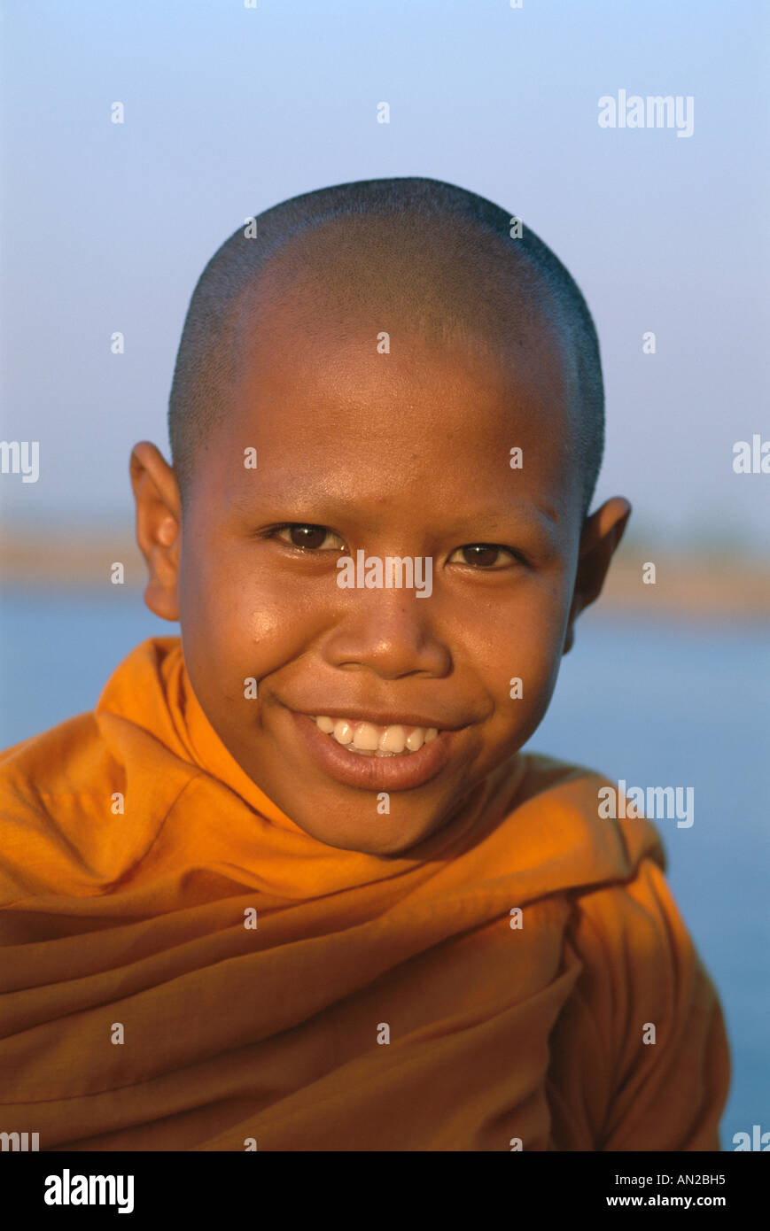 Novice Monk / Young Boy / Portrait, Phnom Penh, Cambodia Stock Photo ...