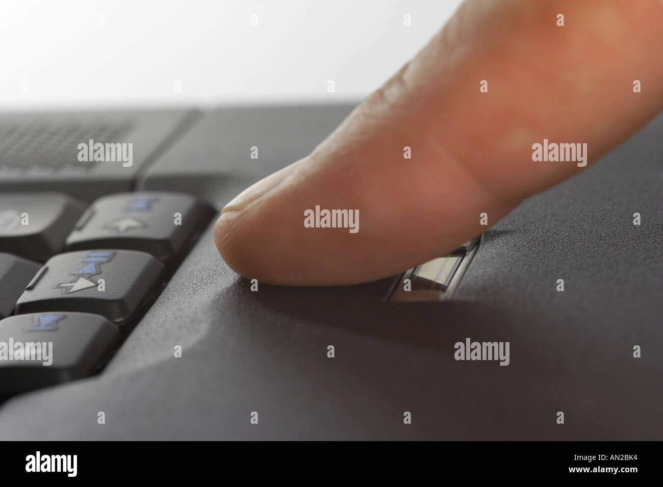 Fingerprint on a laptop Stock Photo - Alamy