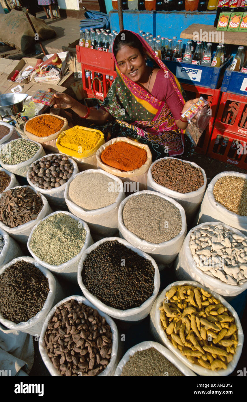 Anjuna Market / Vendor Selling Curry Powder and Spices, Goa, India ...