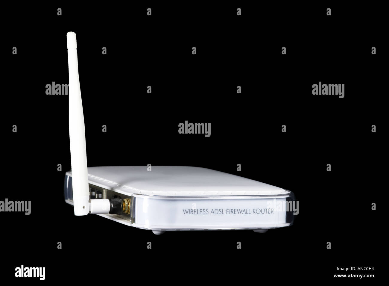 WLAN router on black background Stock Photo - Alamy