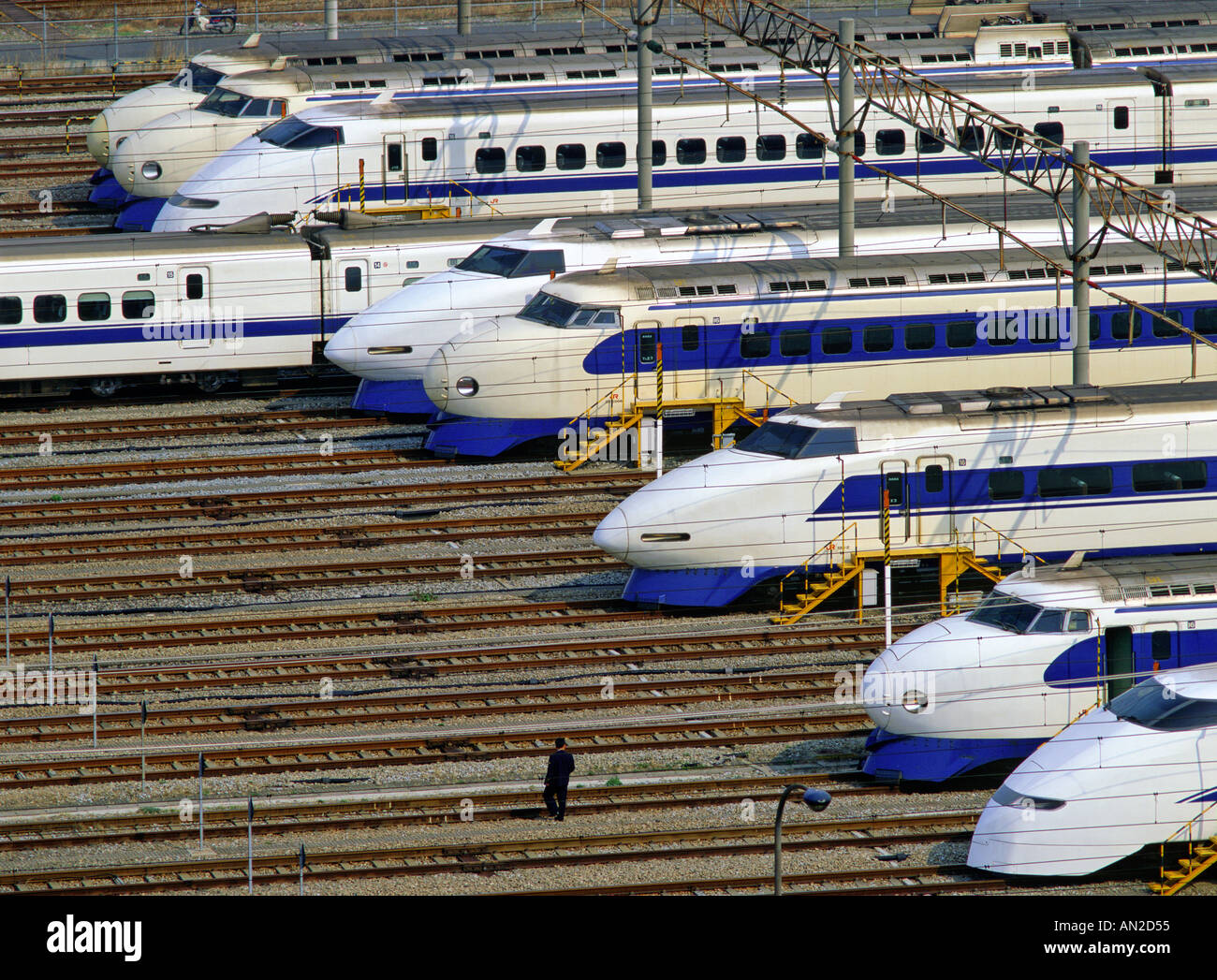 The Shinkansen Bullet train in Tokyo Japan Stock Photo - Alamy