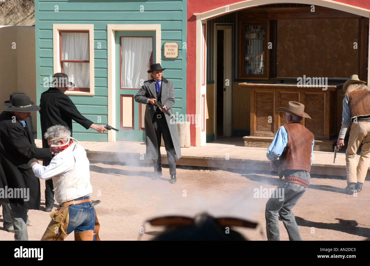 Dramatic reenactment of legendary Gunfight at O.K. Corral in Tombstone ...