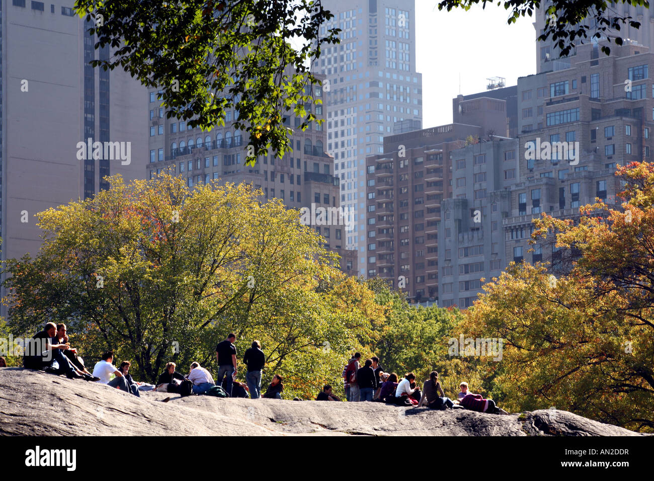 A Rock In Central Park Stock Photo - Alamy