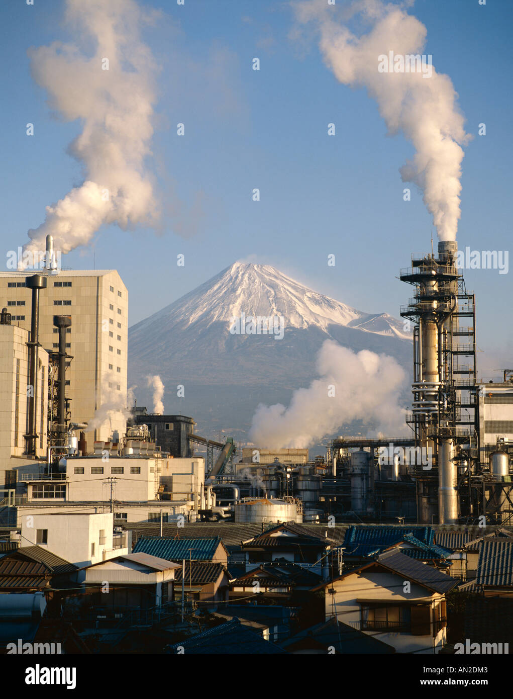 Mount Fuji & Factory, Honshu, Japan Stock Photo - Alamy