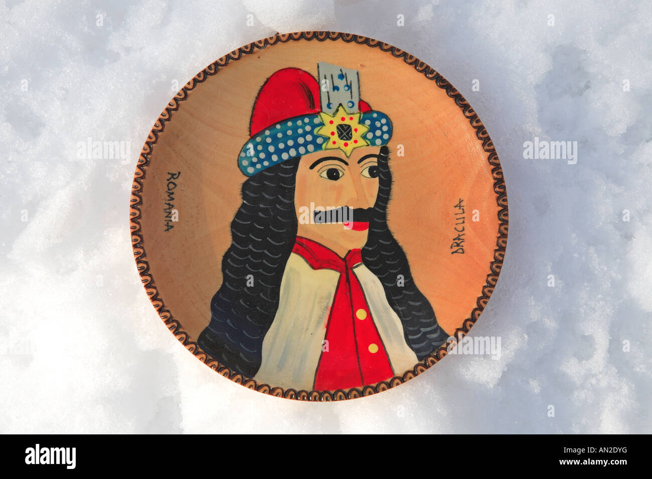 Wooden Dracula Souvenir Plate Stock Photo - Alamy