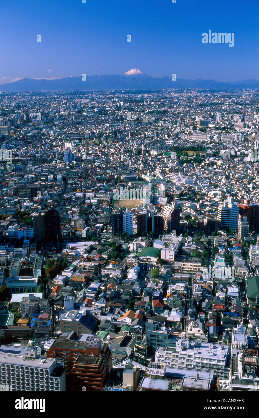 City Skyline & Tokyo Suburbs / Mount Fuji in Background, Tokyo, Honshu, Japan Stock Photo - Alamy
