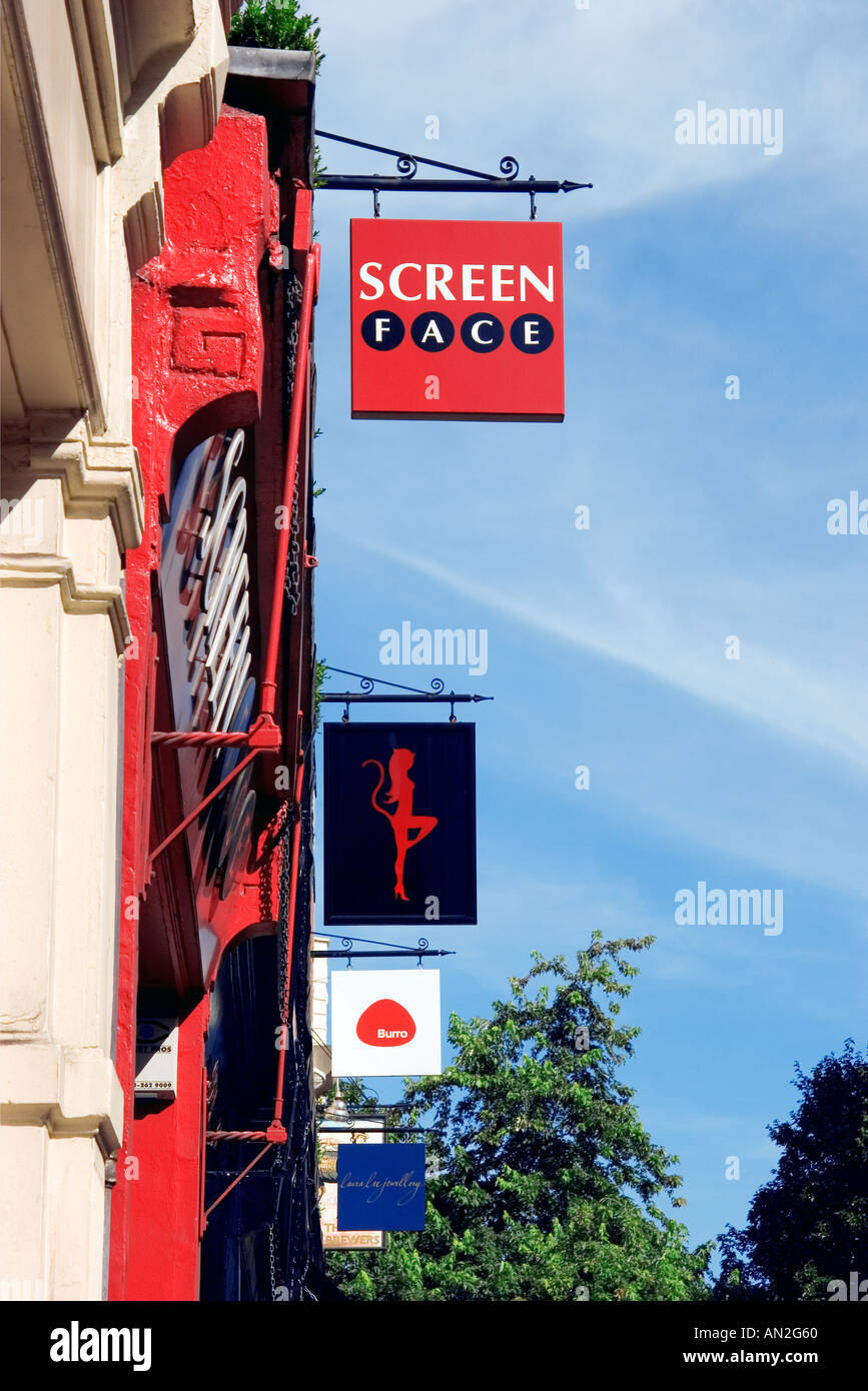 red and black signs Stock Photo - Alamy