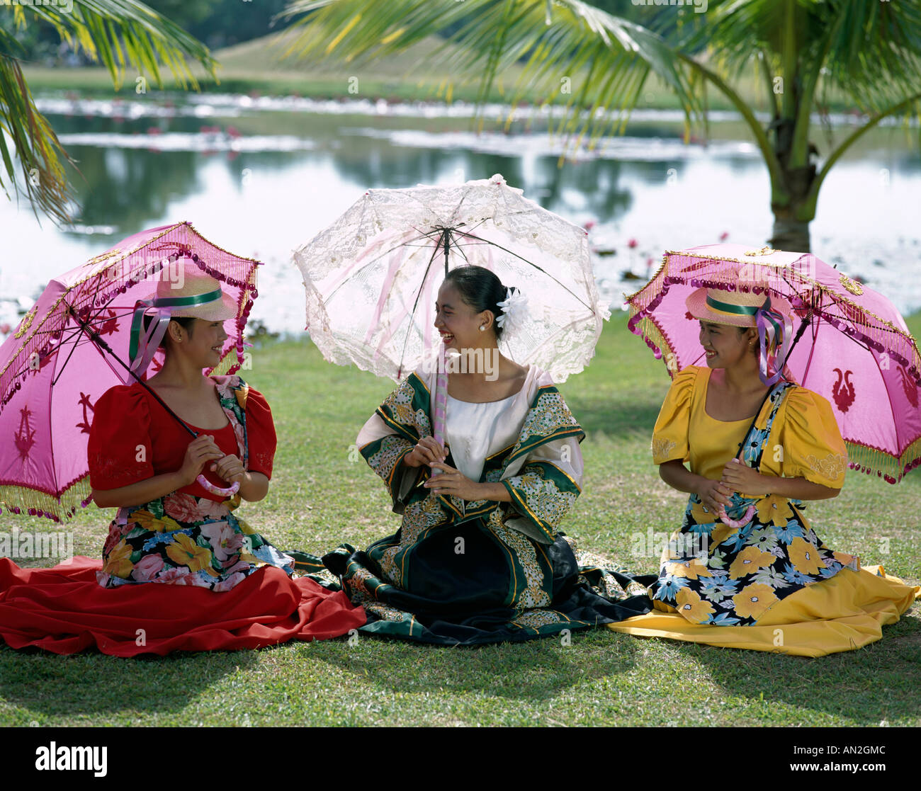 Women Dressed in Traditional Costume, Manilla, Philippines Stock Photo ...
