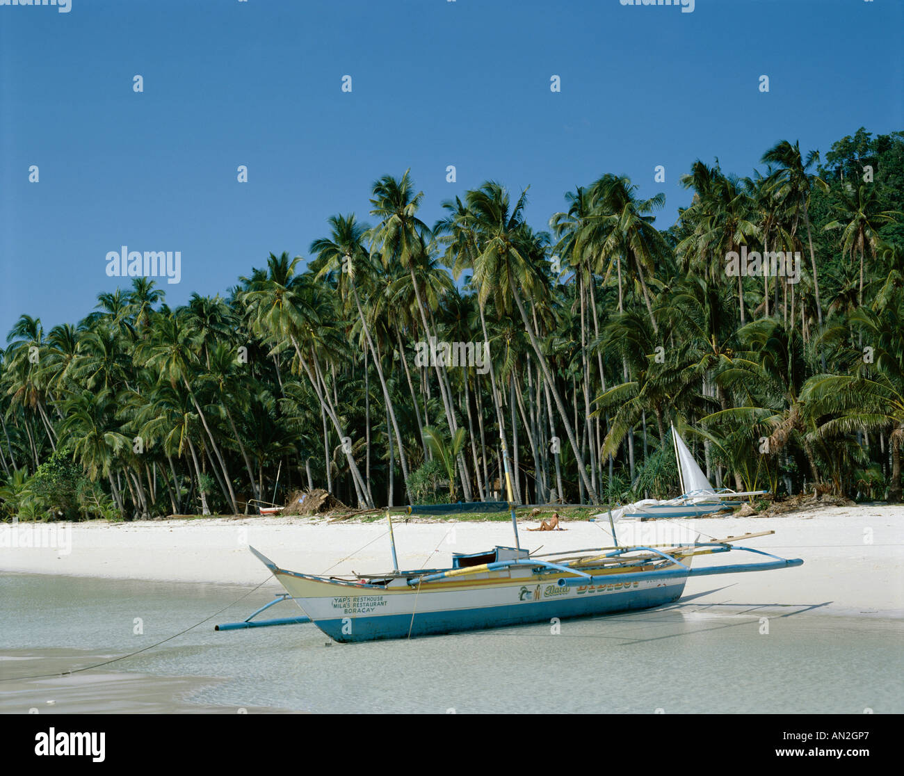 Boracay Beach / Palm Trees & Sand, Boracay Island, Philippines Stock ...
