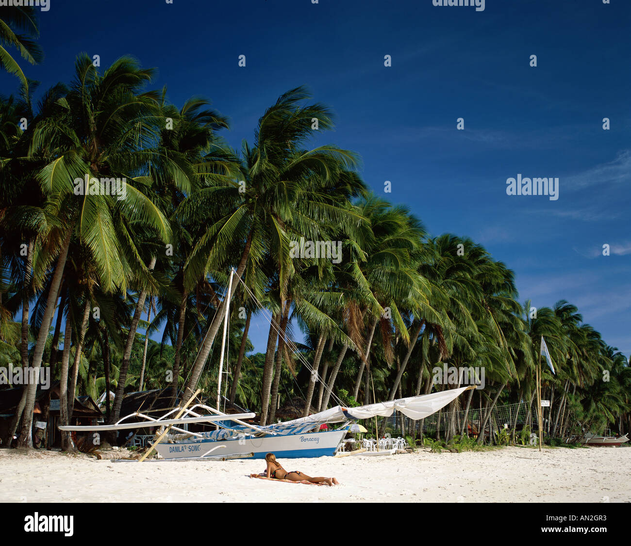 Boracay Beach / Palm Trees & Sand, Boracay Island, Philippines Stock ...