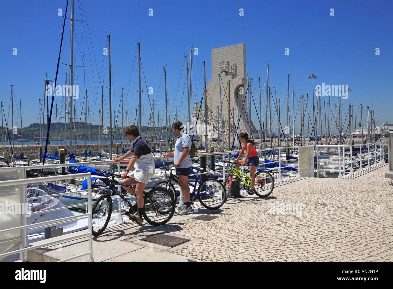 Portugal, Lisbon, Belem, Monument To The Discoveries & Marina Stock ...