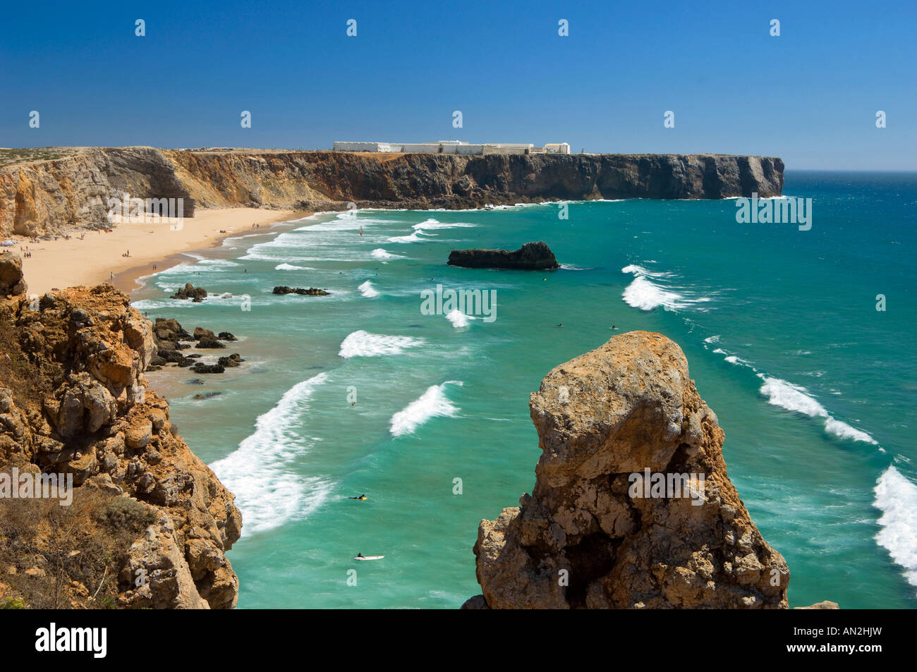 The Algarve, Sagres, Praia do Tonel and the Sagres Promontory Stock ...