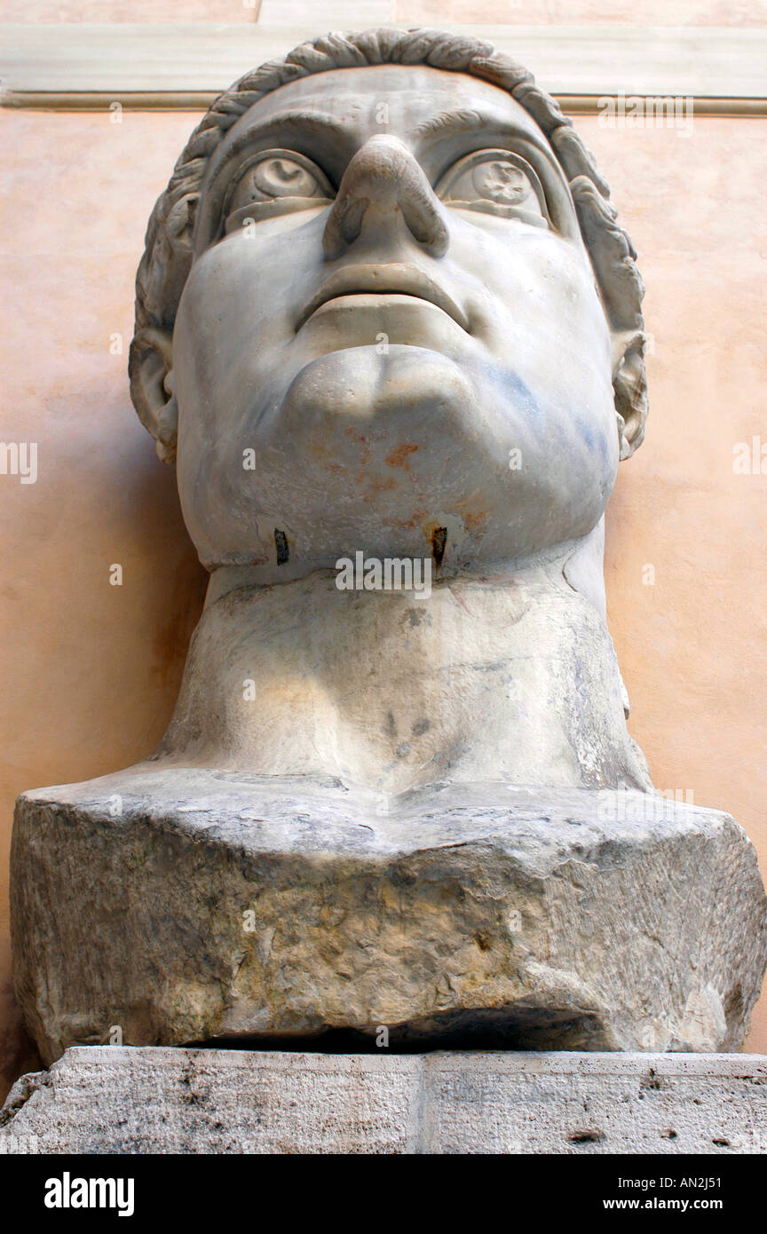 Marble face portrait of Constantine Stock Photo - Alamy