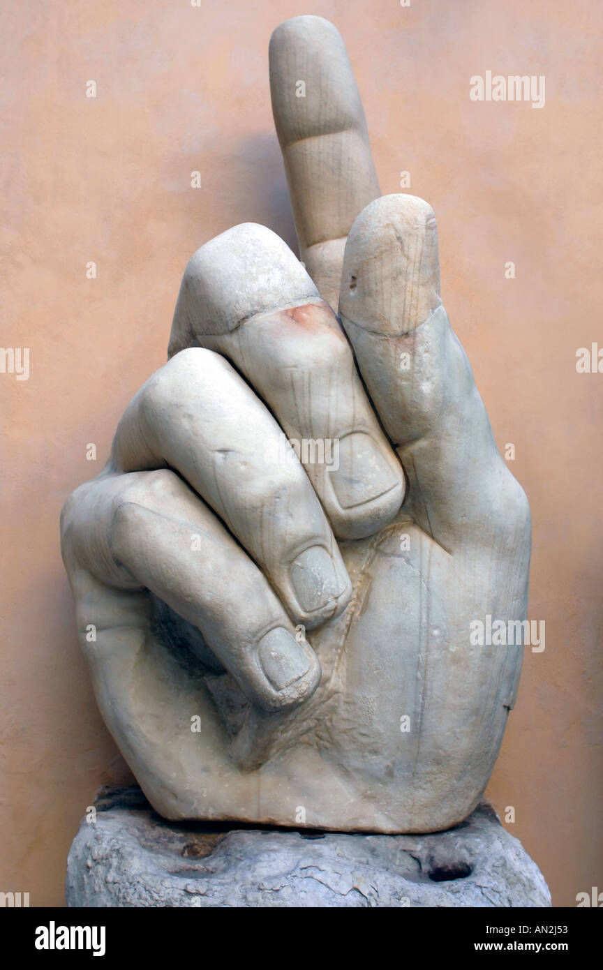 Hand of colossal statue rome hi-res stock photography and images - Alamy