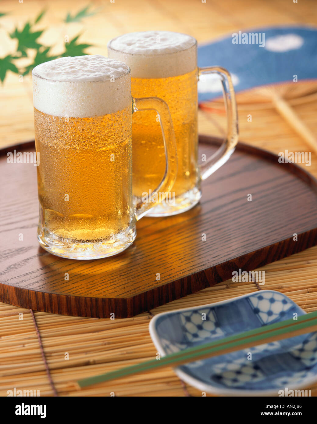 Two glasses of draft beer Stock Photo - Alamy