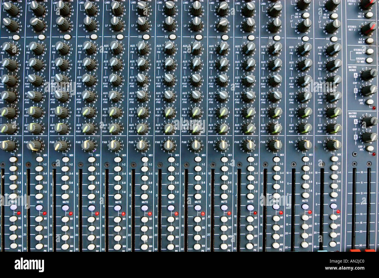 The control panel of a multi track mixer Stock Photo - Alamy