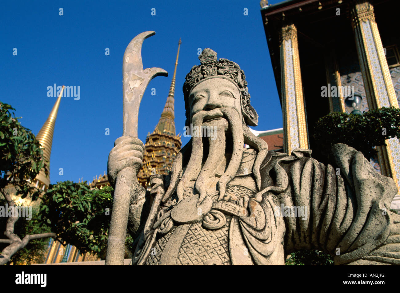 Grand Palace (Wat Phra Kaeo) / Statue of Chinese Guard, Bangkok ...