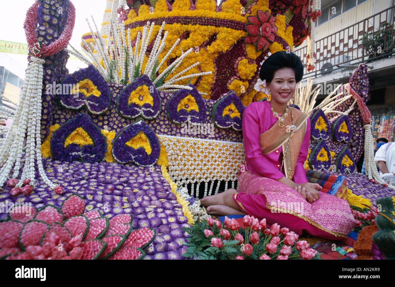 Flower Festival / Floral Floats / Woman Dressed in Traditional Costume ...