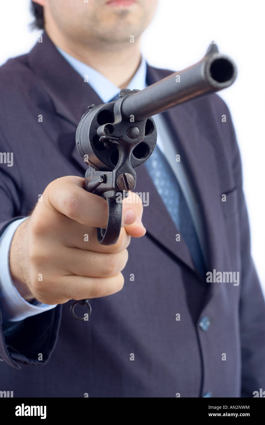 Person holding a gun Stock Photo - Alamy