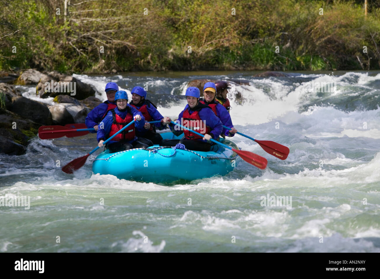Whitewater rafting the Wind River in Washington, USA Stock Photo - Alamy