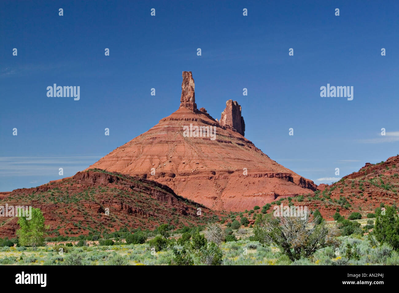 Castle Rock and Priest & Nuns Mesa, Castle Valley, Utah Stock Photo - Alamy