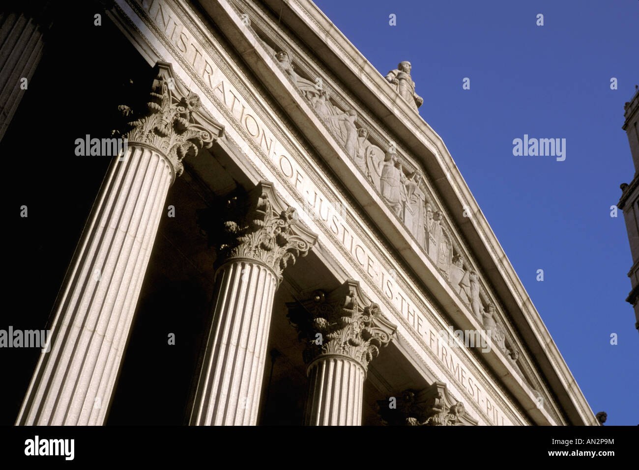 North America, USA, New York, New York City. Courthouse building in ...