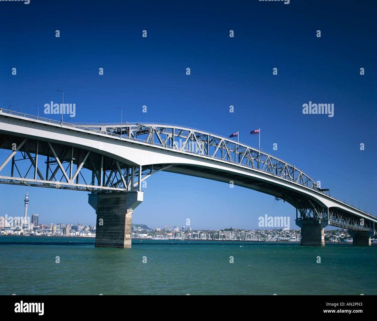 Auckland Harbour Bridge & Hauraki Gulf, Auckland, North Island, New ...