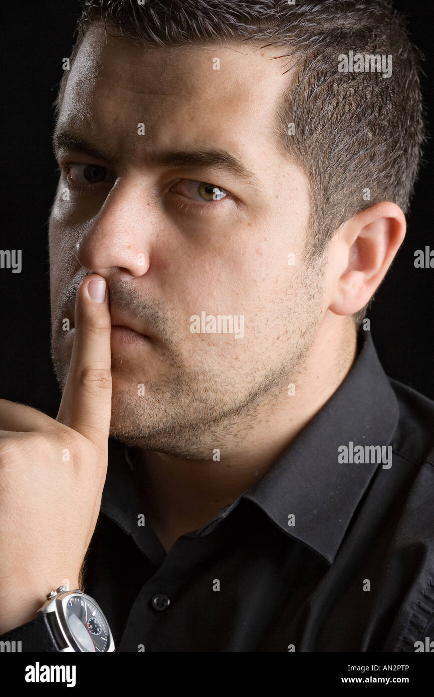 Hushing man Cut Out Stock Images & Pictures - Alamy