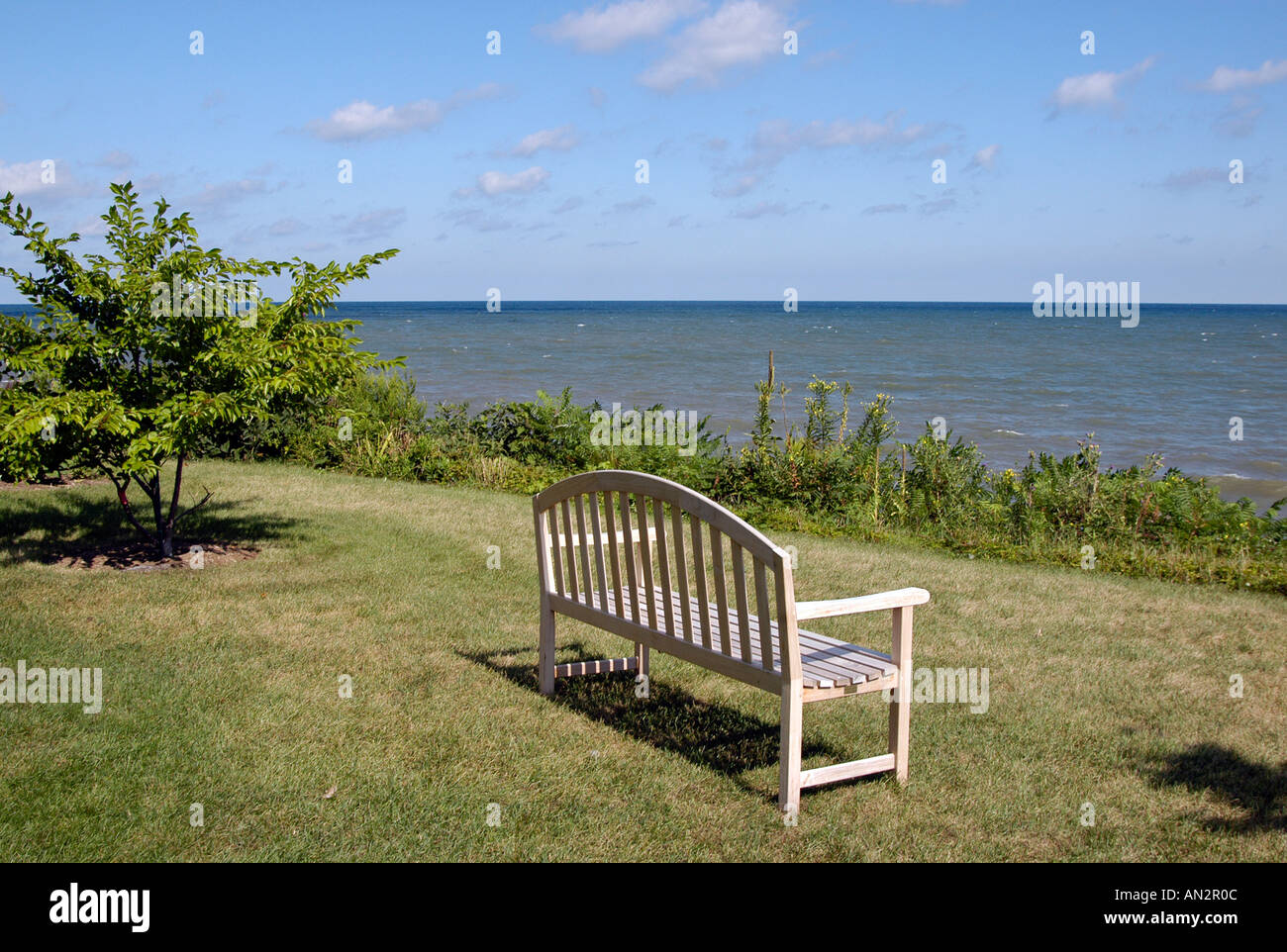 Wooden bench by the lake for resting hi-res stock photography and ...